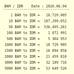 20 BAM to IDR - Convert KM20 Bosnian Convertible Marks to Indonesian Rupiah